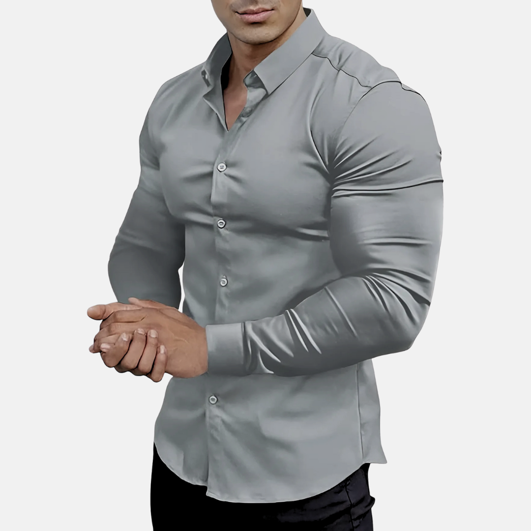 Muscle Dress Shirt – Stretch Fit | Men’s Slim Formal Shirt – Trueform